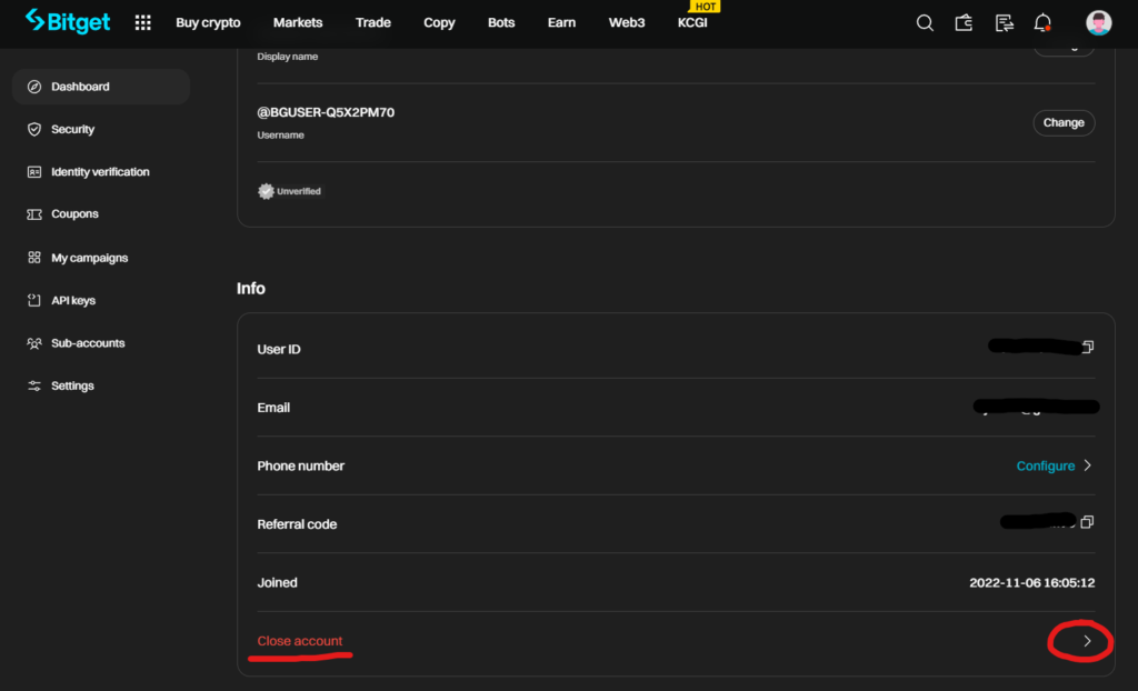 Delete Bitget Account Step By Step 2026