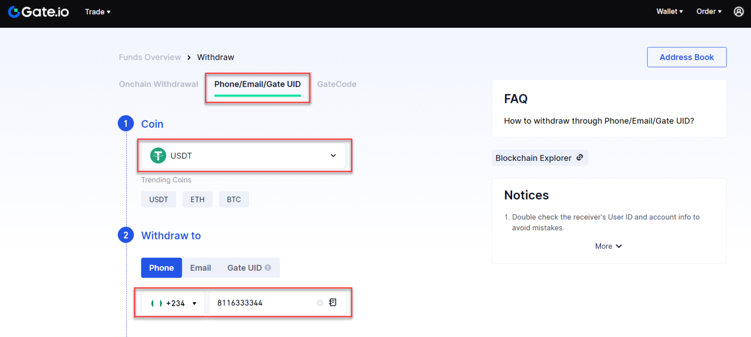 Gate.io Withdrawal Methods & Limits