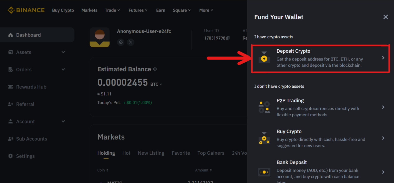 Binance Deposit & Payment Methods