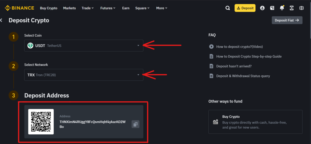 Binance Deposit & Payment Methods