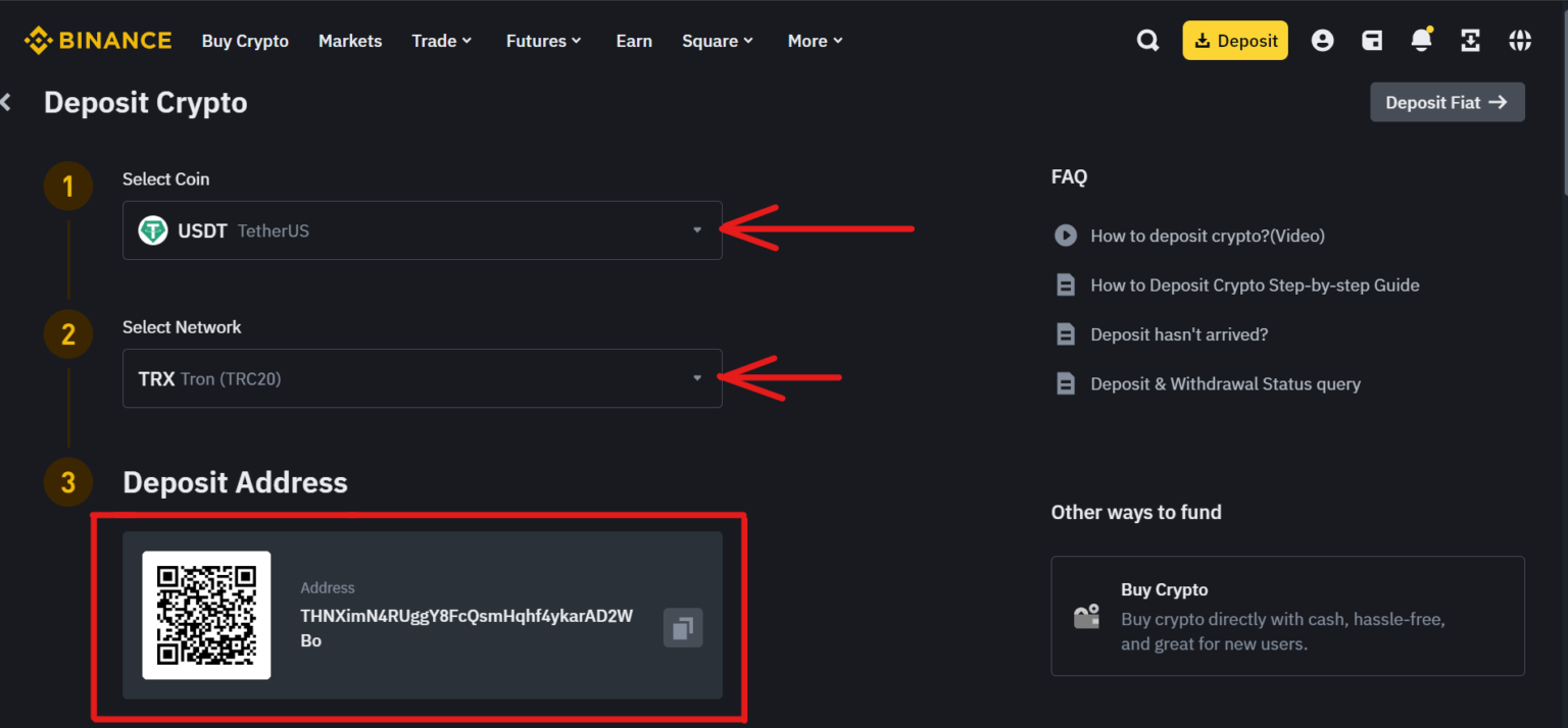 Binance Deposit & Payment Methods