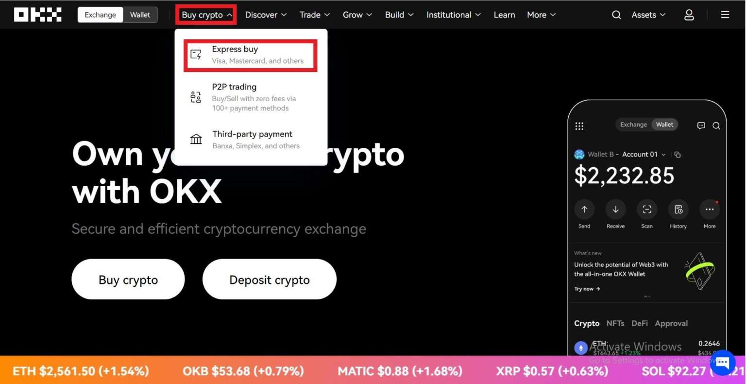OKX Exchange Supported Deposit Options