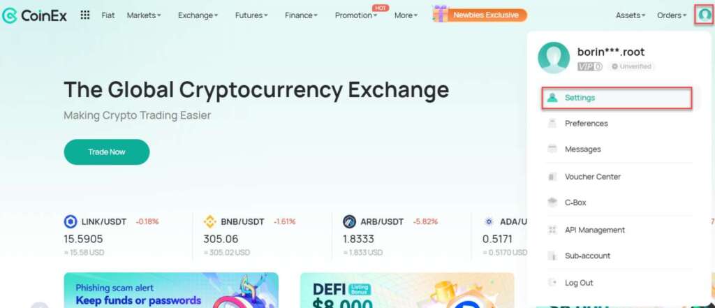 CoinEx Withdrawal Guide